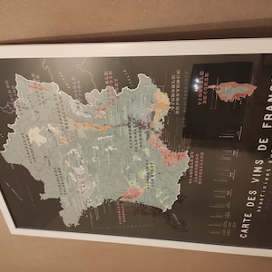 Map of Departments and Regions of France 2024 Map of France 50x70 Cm 19 ...