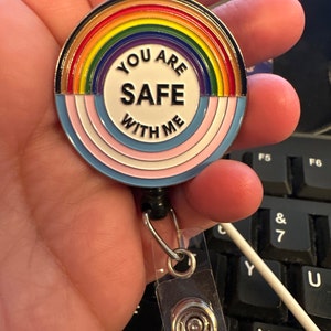 You Are Safe With Me Badge Reel - Etsy