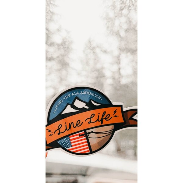 All American Line Life Sticker | Line Life Flag Decal | Lineman or ...