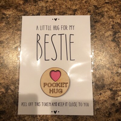 A Little Hug for My Bestie Pocket Hug Bestie Hug Token Gift - Etsy