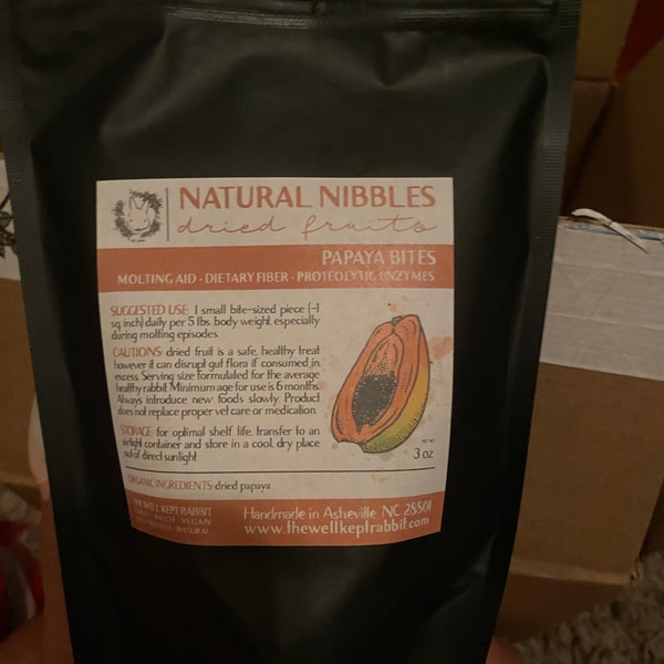 Papaya Bites Molting Aid, Dietary Fiber, Proteolytic Enzymes 2 Oz ...