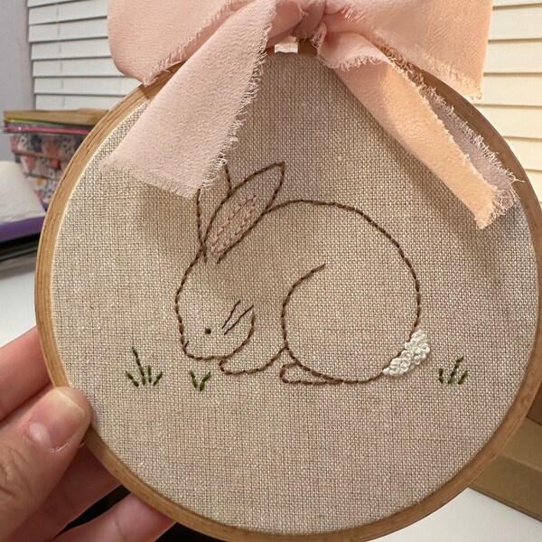 Bunny Embroidery PDF Pattern: Simple Rabbit Design for Beginners - Etsy