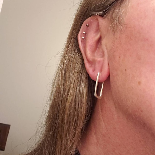 Parallel Bar Ring, Parallel Ring, Long Silver Bar Ring, Sterling Silver ...