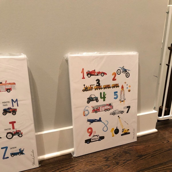 Numbers Print, Printable Number Transportation Poster, Learning Numbers ...