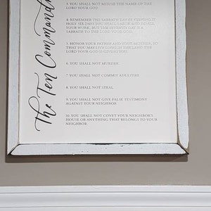 The Ten Commandments Sign, Bible Verse Sign, Scripture Sign, Wood ...