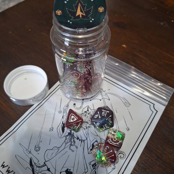 Display Bottles for 7 and 11 Dice Sets | Holds Resin and Metal Dice ...