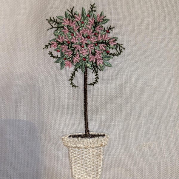 Topiary Embroidery Design - Machine Embroidery File Design - 4 X 4 Inch ...