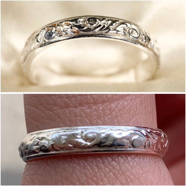 600-25 14K Yellow SOLID Gold Ring, Pattern Ring, Width2.5mm - Etsy