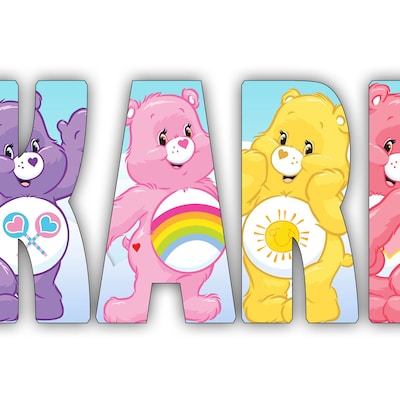 Personalised CARE BEARS Character Name Art Gift Idea Printable Funshine ...