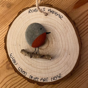 Robin Pebble Art Hanging Decoration Christmas Decoration - Etsy UK