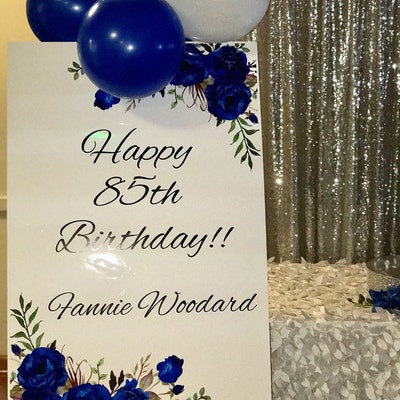 Royal Blue Wedding Welcome Sign, Printable Wedding Reception Sign ...