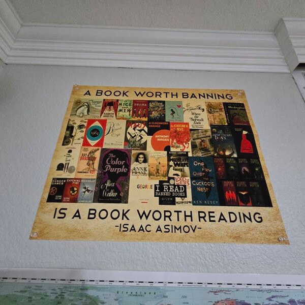 A Book Worth Banning Poster & Canvas – Book Lover Wall Art – Librarian ...