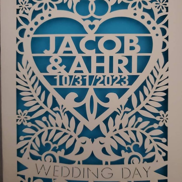 Personalized Wedding Card Custom Wedding Gift With Names and Date ...