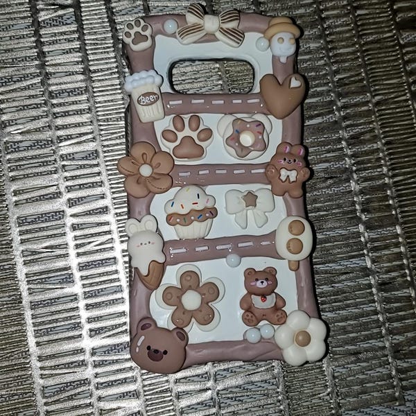 Coffee & Tea Decoden Phone Case, Handmade Whipped Cream Glue - Etsy