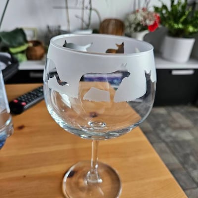 SAFARI GLASS 36cl Stemless Wine / Water Glass With Safari Frieze Design ...