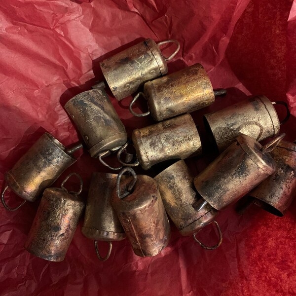 Old World Tin Bells, Group of 5, 10, or 15, Wedding Decor - Etsy