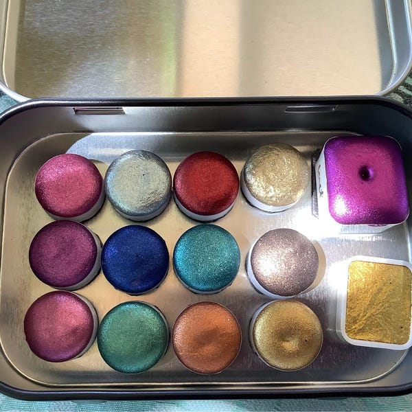 MICA DOTCARDS Handmade Watercolors Mica Metallic Dot Cards Sample Sets ...