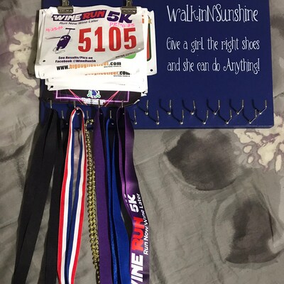 Customizable Single Bib Medal Holder Medal Display Rack You - Etsy