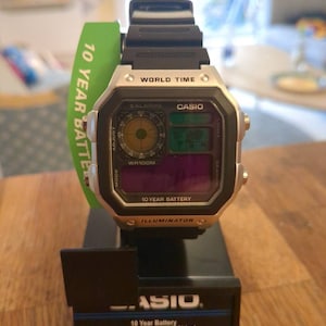 Custom Silver Casio World Time Watch With Color Screen Mod pick Your ...
