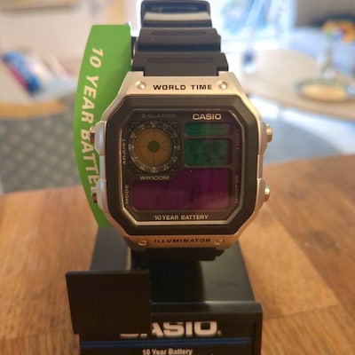 Custom Silver Casio World Time Watch With Color Screen Mod pick Your ...