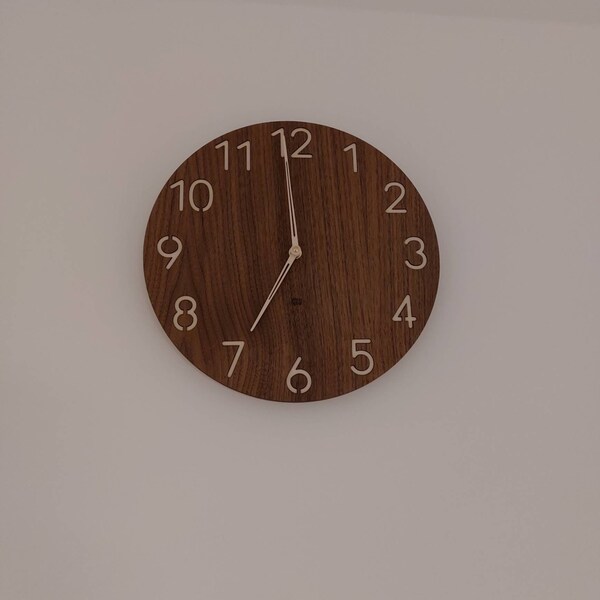 Modern Wood Wall Clock | Contemporary Wooden Clock | American Walnut ...