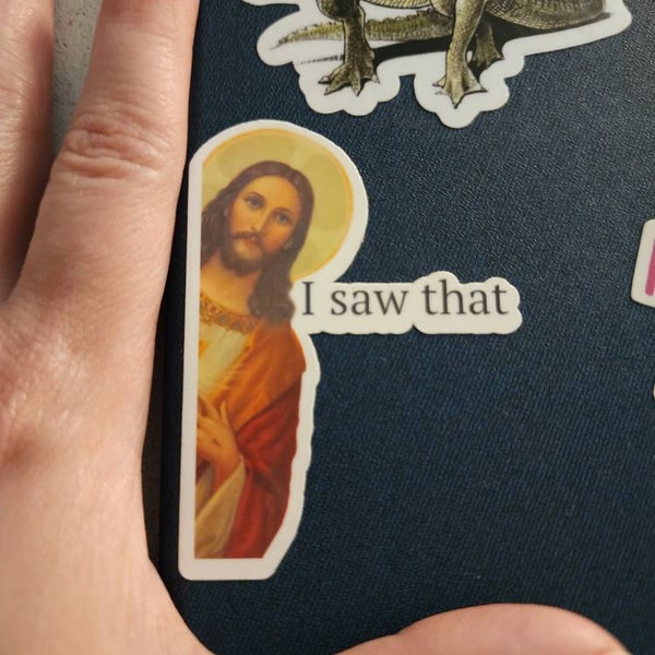 Peeking Jesus Sticker//vinyl Sticker//waterproof Sticker - Etsy