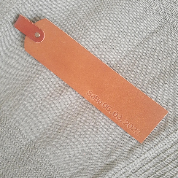 Personalized Leather Bookmark - Bespoke Bookmark Recycled Leather ...