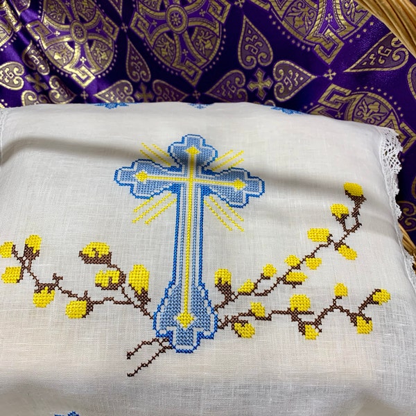 Orthodox Easter Basket Covers, Linen 100%, Cross Stitched - Etsy