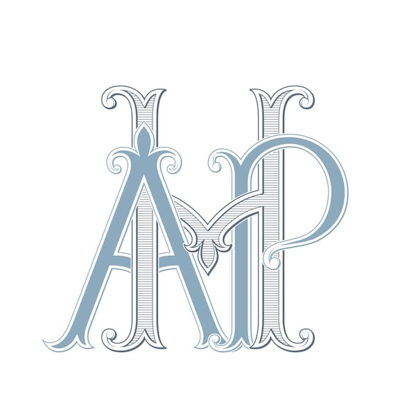 3-letter Wedding Monogram | Assembled-to-order by Intertwining ...