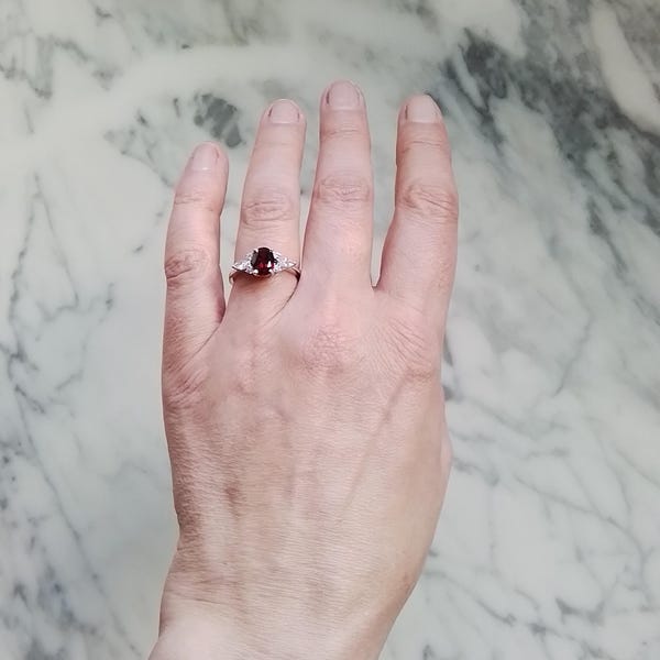 Red Ruby Ring, Oval Cut Ruby, 925 Sterling Silver, Purpose Ring, Ruby ...