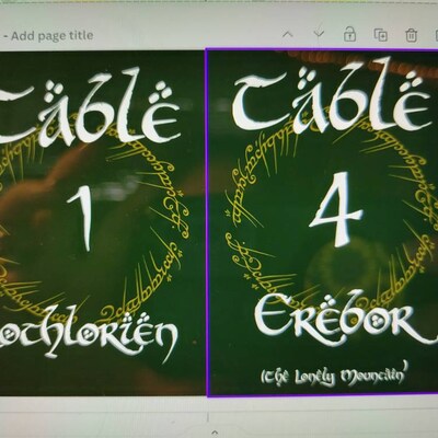LOTR Wedding Table Numbers Editable Template Geek Wedding Elven Sign ...