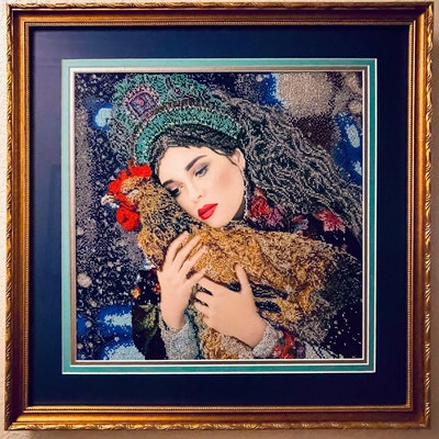 BIG 3D Bead Picture DIY, Bead Embroidery Kit, Needlepoint Beading, Asia ...