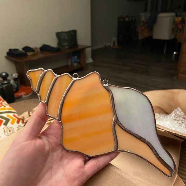 Clam Sea Shell #1 Stained Glass Suncatcher - Etsy