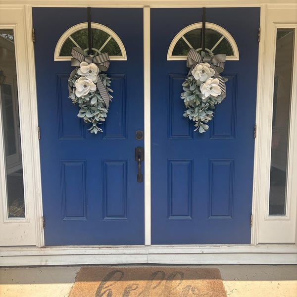 Shell & Lamb's Ear Beach Swag; Beach Swag; Beach Decoration; Lambs Ear ...