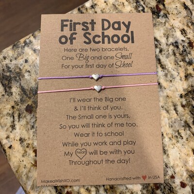 First Day of School Bracelet Back to School Bracelets Mommy and Me ...
