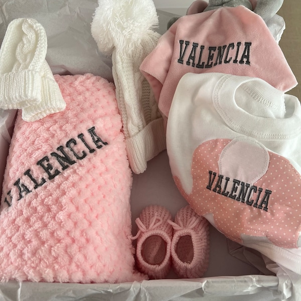 Baby Girl Pink Baby Hamper, Gift Set, Personalised Pink Baby Hamper ...
