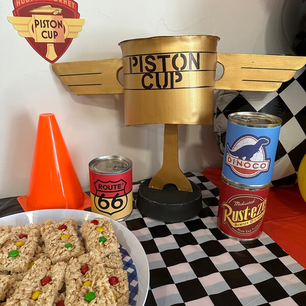 Rusteze Cars Racing Labels Motor Oil Tin Can Party Themed Prints Set of ...