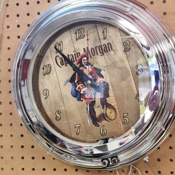 Captain Morgan Original Spiced Rum Orange Double Neon Bar Clock - Etsy