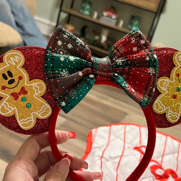 Christmas Gingerbread Mickey Ears, Christmas Minnie Ears, Mouse Ears ...