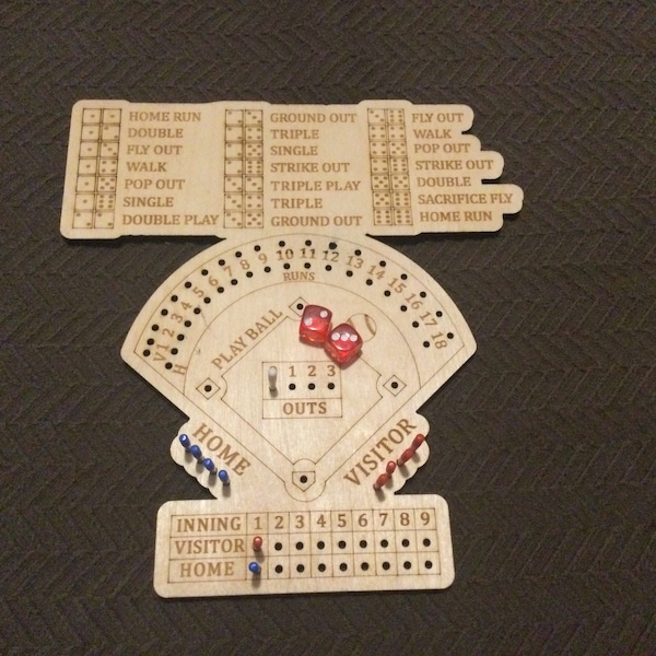 Baseball Dice Game Baseball Game Board - Etsy