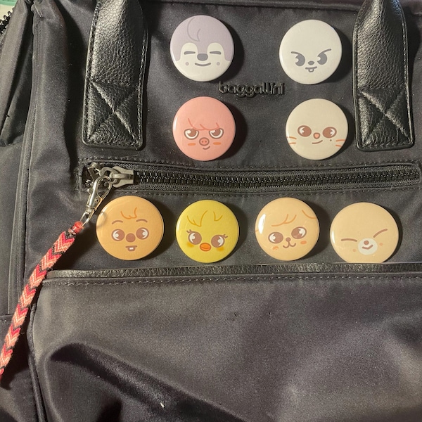 SKZOO Stray Kids Pinback Buttons | Pins | Kpop Badges | Cute Animal Magnets | Member Set | Merch ...