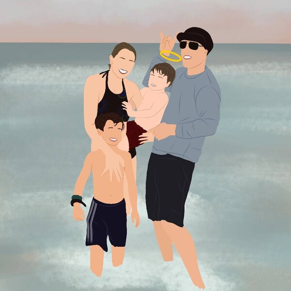 Faceless Memorial Portrait, Custom Loss Drawing, Minimal Art,faceless ...