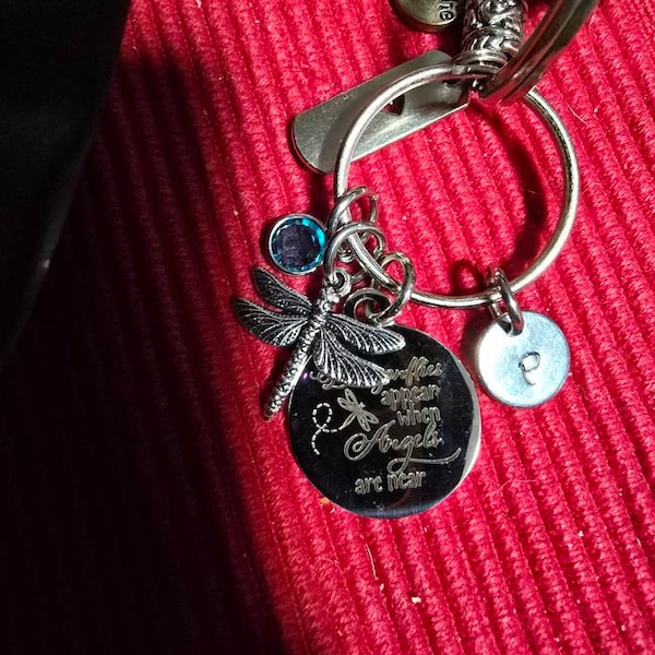 Memorial Angel Wing Charm A Piece of My Heart is in Heaven Key Ring ...