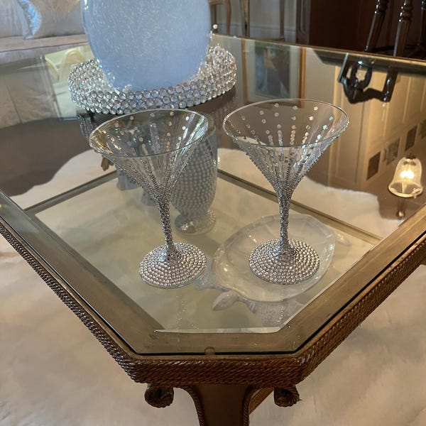Diamond Martini Glass Bling Martini Glasses Rhinestone Glass Birthday