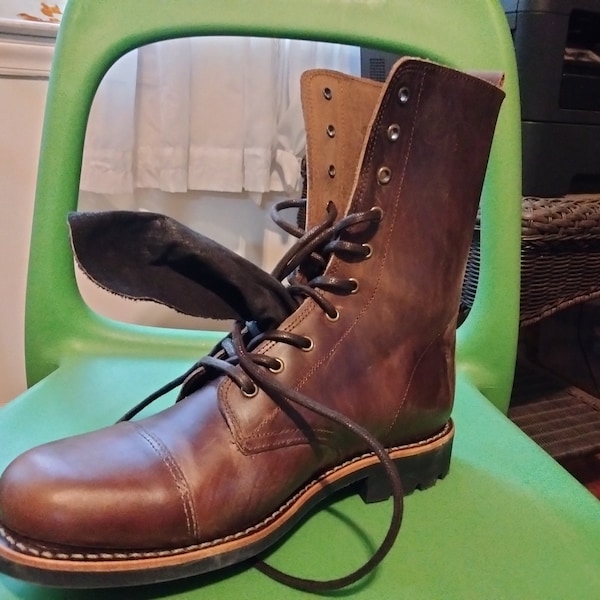 Handmade Portuguese Vintage Hiking Leather Cap Toe Goodyear Welted ...