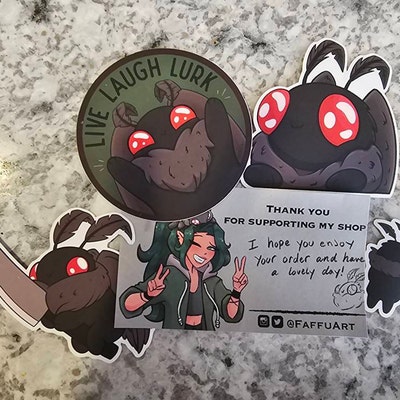 Mothman Magnets Cute Cryptid Mothman Magnet Set Boba Mothman Series ...
