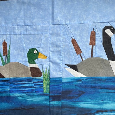 Goose on the Lake Paper Piecing Block in PDF - Etsy