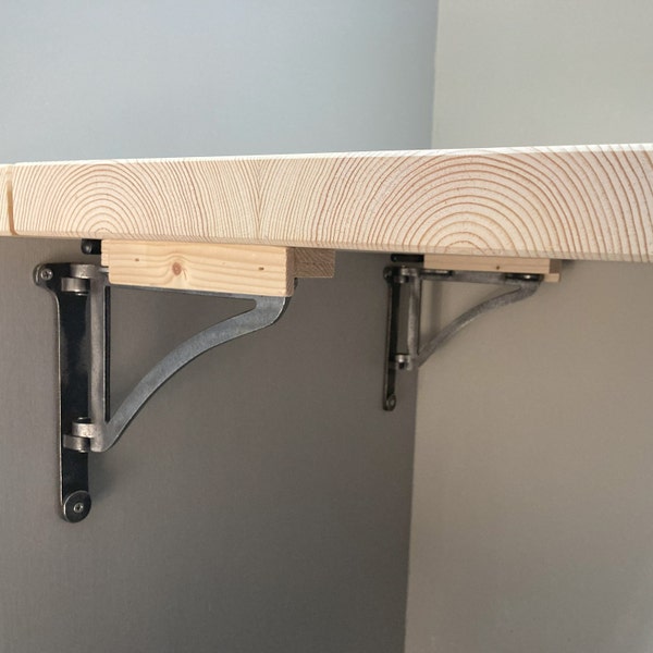 PAIR of TABLE LEAF Swivel Brackets Folding Fold Down Drop Worktop Shelf ...