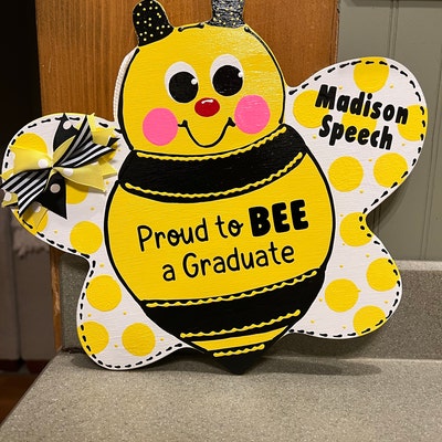 Hello BUMBLE BEE Welcome Circle Sign Handcrafted Hand Painted - Etsy