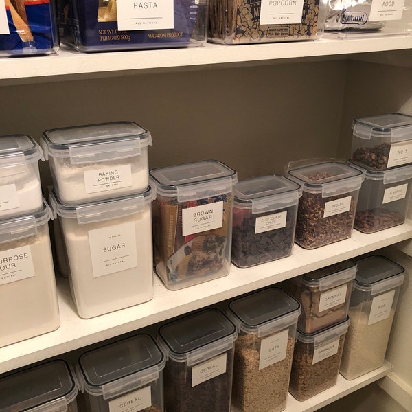 134 Minimalist White Pantry Labels. Preprinted Modern Farmhouse Labels ...